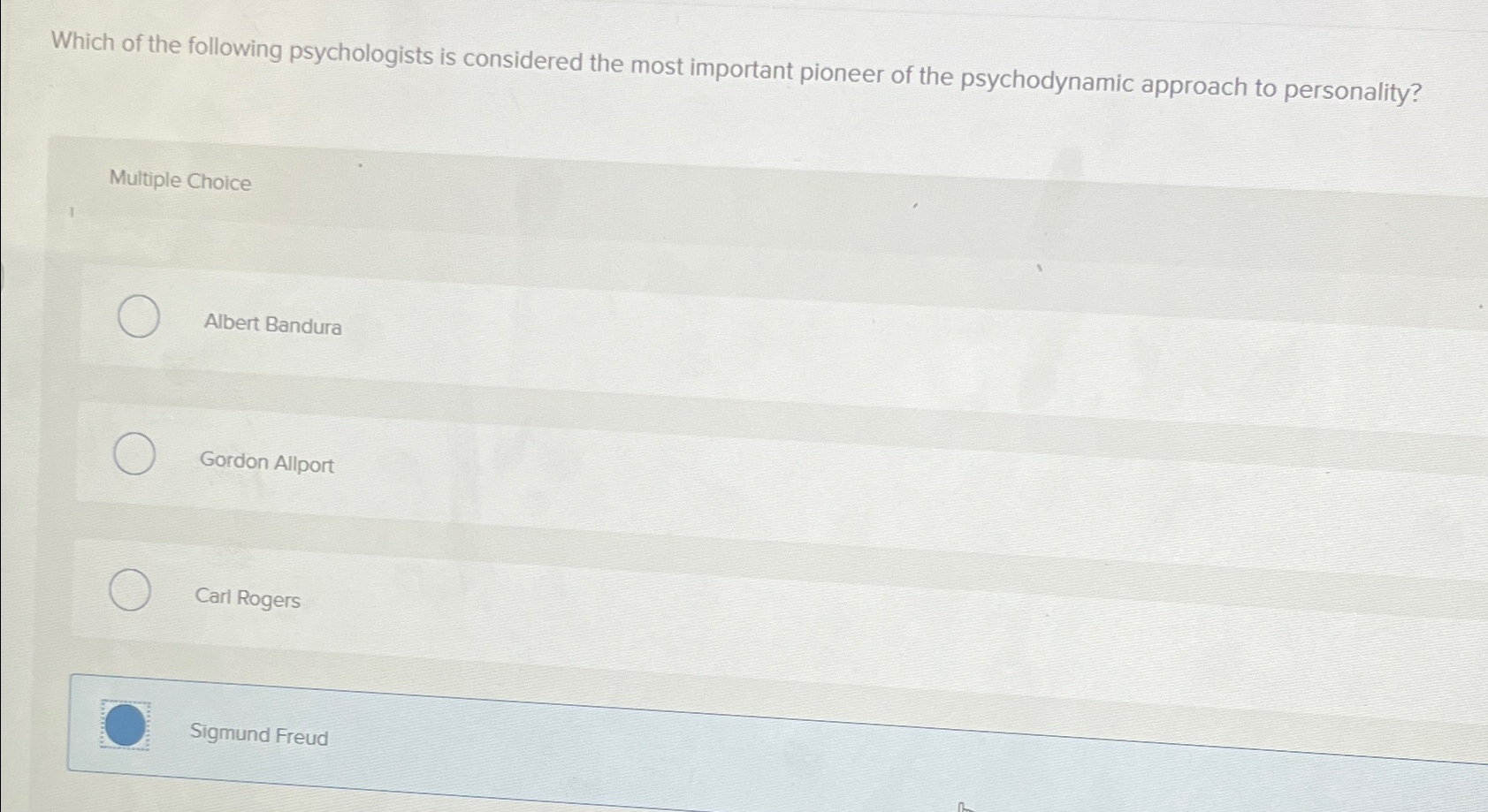 Solved Which of the following psychologists is considered | Chegg.com