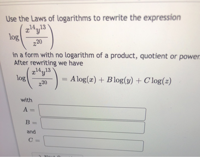 Solved Use the Laws of logarithms to rewrite the expression | Chegg.com