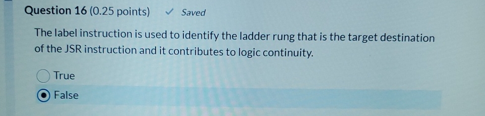 Solved Question 16 ( 0.25 ﻿points) ﻿SavedThe label | Chegg.com
