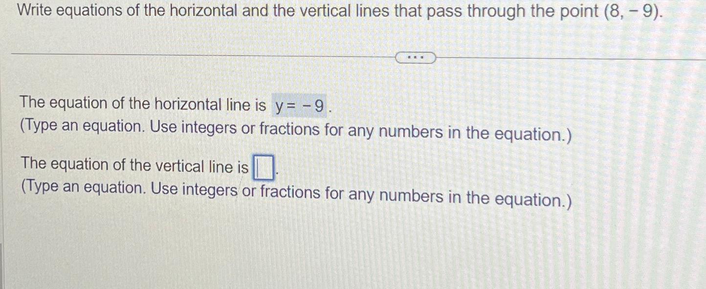 Solved Write equations of the horizontal and the vertical | Chegg.com