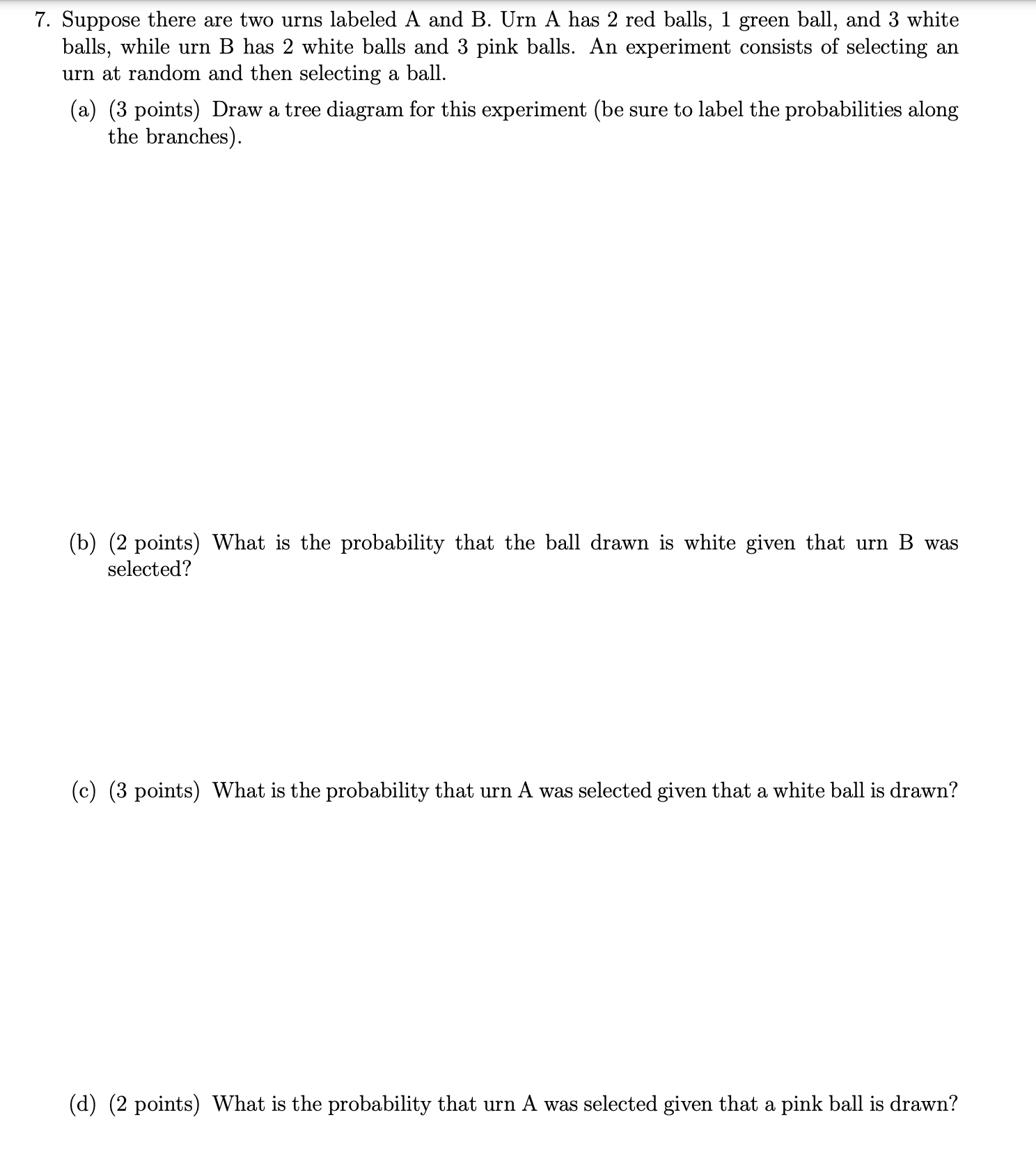 Solved Suppose there are two urns labeled A and B. ﻿Urn A | Chegg.com