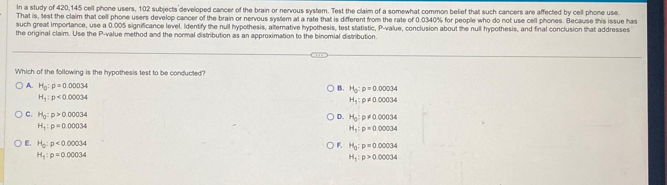 Solved the original claim. Use the P-value method and the | Chegg.com