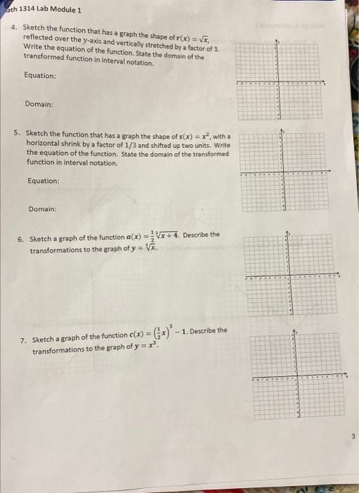 Solved 4. Sketch the function that has a graph the shape of | Chegg.com