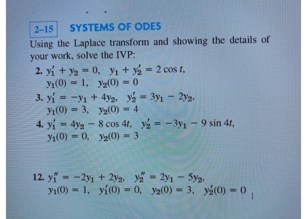 Using the Laplace transform and showing the details | Chegg.com
