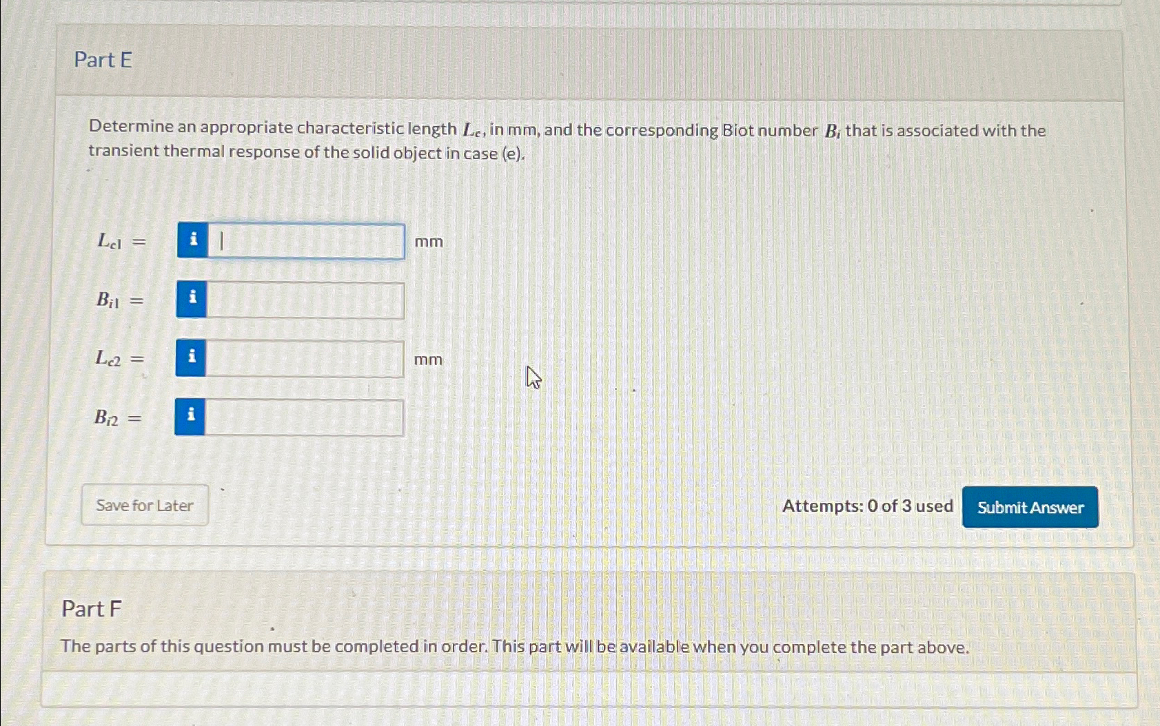 Solved For each of the following cases, determine an | Chegg.com