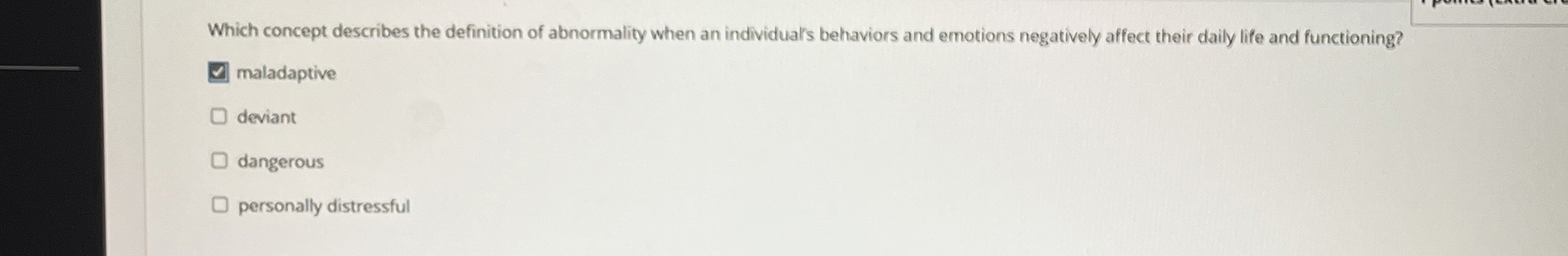 Solved Which concept describes the definition of abnormality | Chegg.com