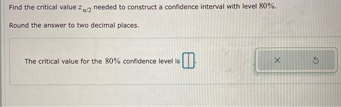 Solved Find the critical value z a/2 needed to construct a | Chegg.com