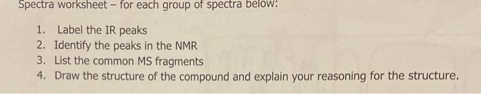 Solved Spectra worksheet - for each group of spectra below: | Chegg.com