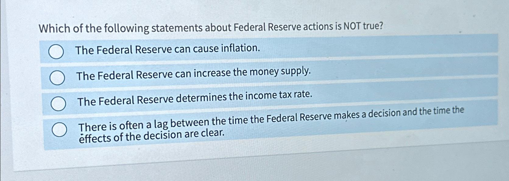 Solved Which of the following statements about Federal | Chegg.com