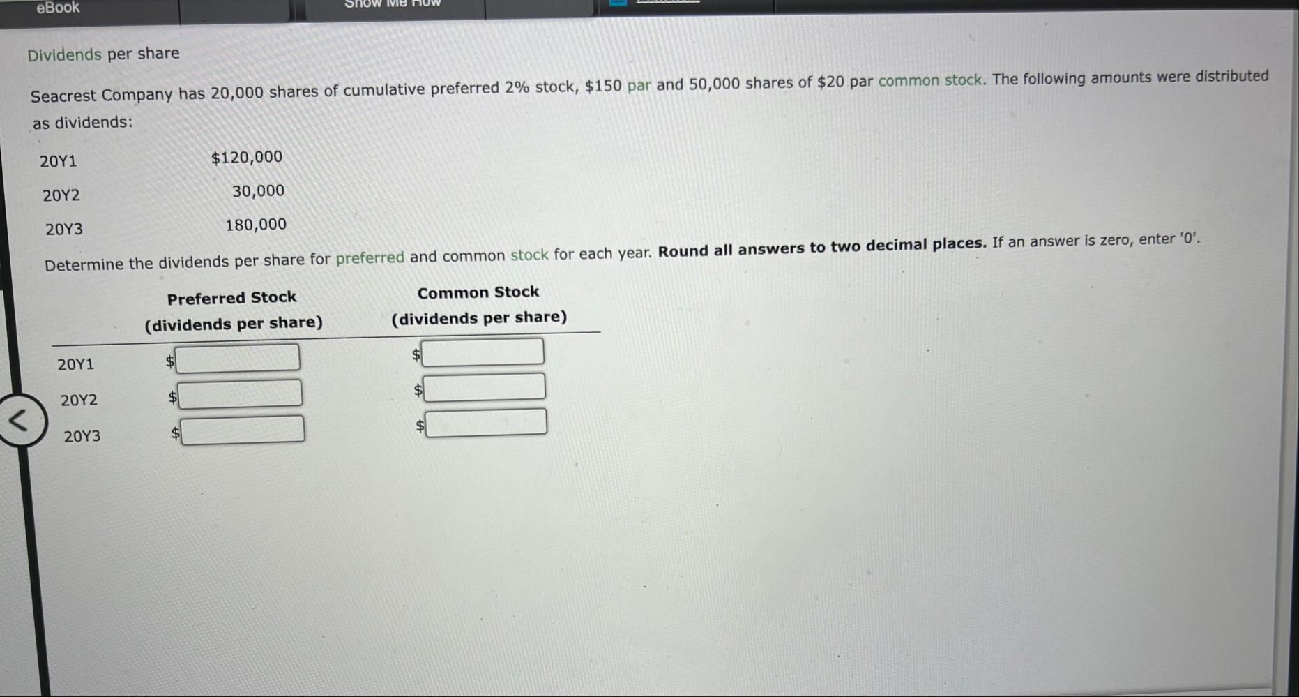 Solved Dividends per shareSeacrest Company has 20,000 | Chegg.com