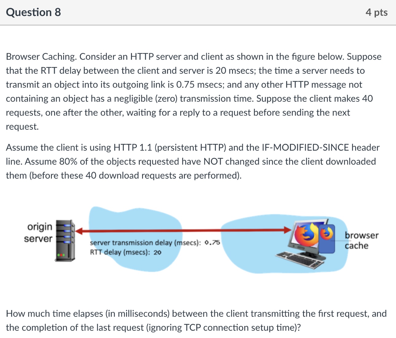 Solved Question 84 ﻿ptsBrowser Caching. Consider an HTTP | Chegg.com