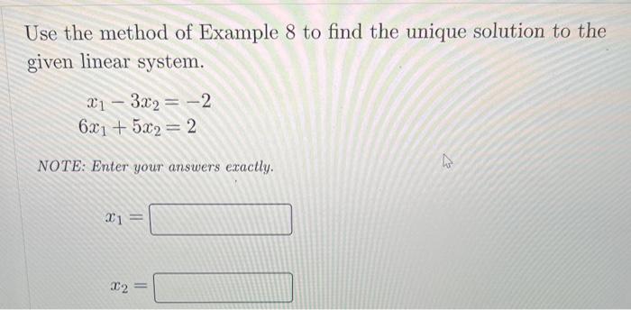 Solved Use the method of Example 8 to find the unique | Chegg.com