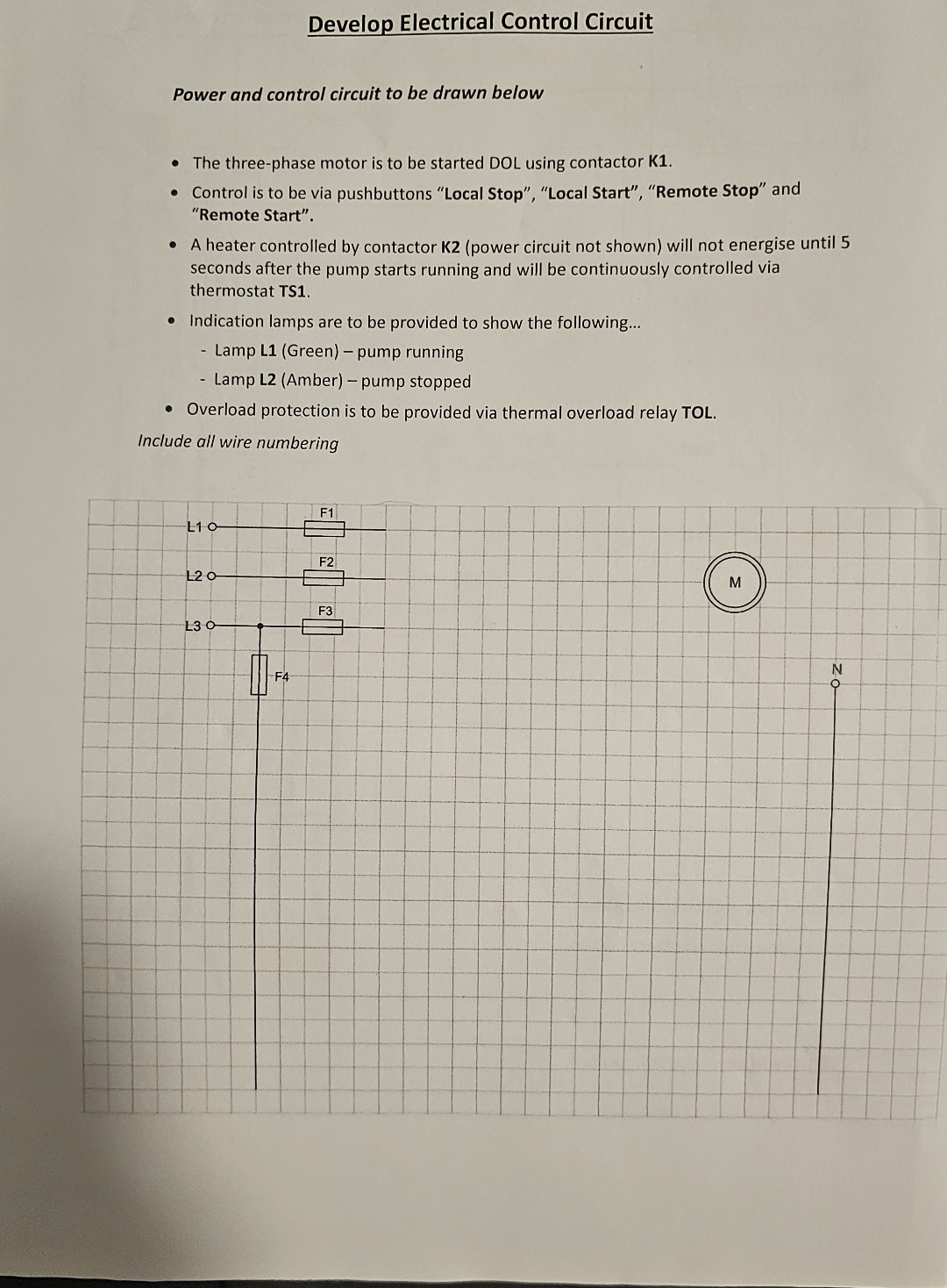Solved Develop Electrical Control CircuitPower and control | Chegg.com