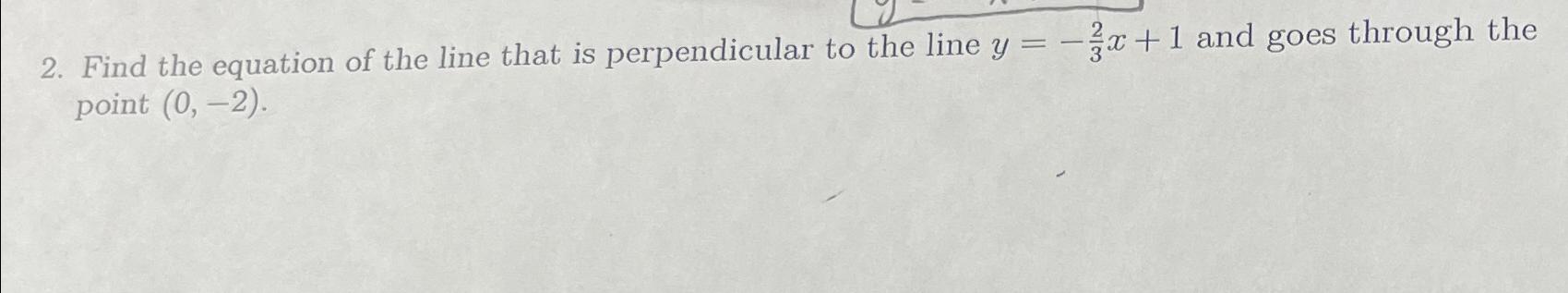 Solved Find the equation of the line that is perpendicular | Chegg.com