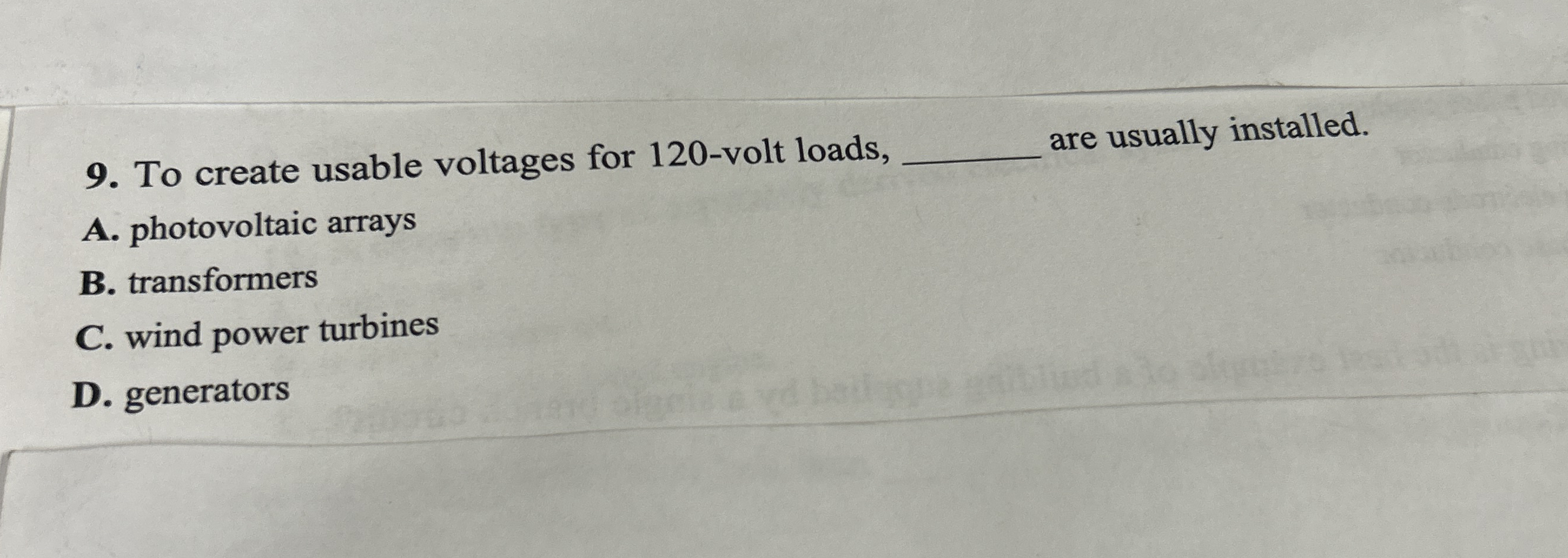 Solved To create usable voltages for 120-volt loads, are | Chegg.com