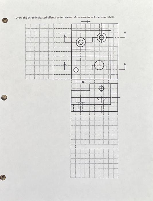Solved Draw the front view as a half-section. A ड !! Draw | Chegg.com