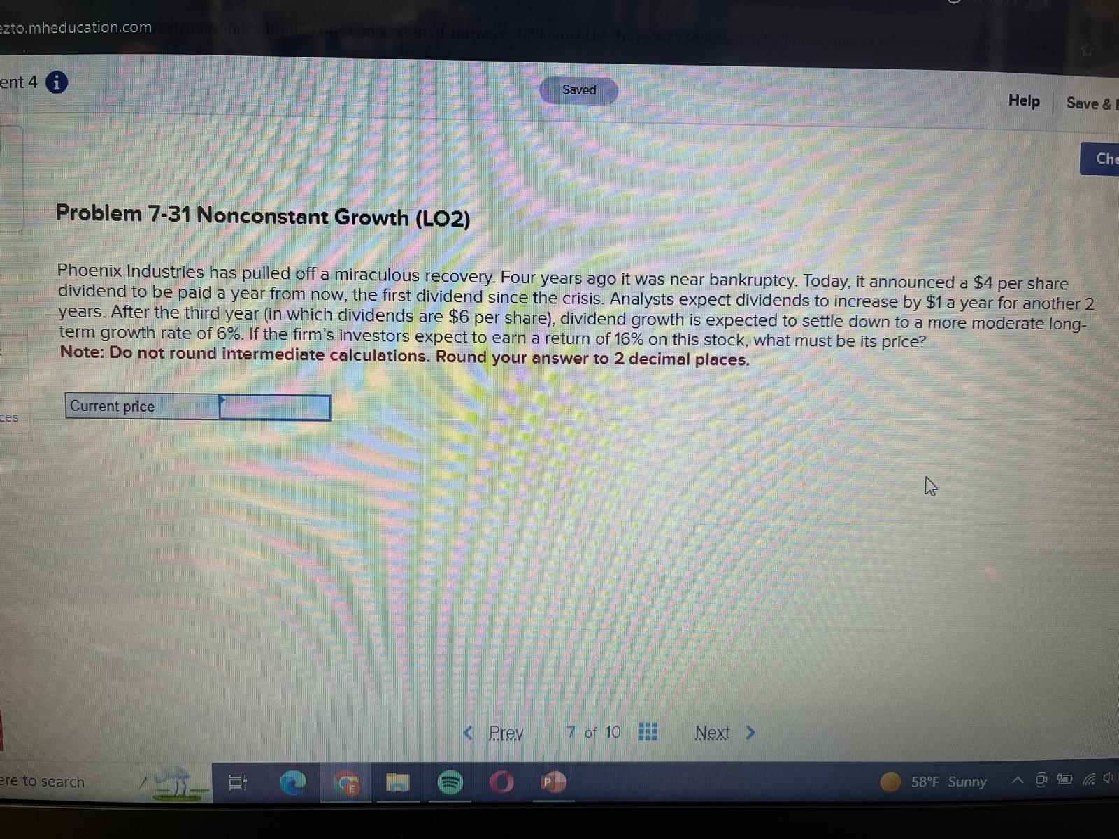 Solved Problem 7-31 ﻿Nonconstant Growth (LO2)Phoenix | Chegg.com