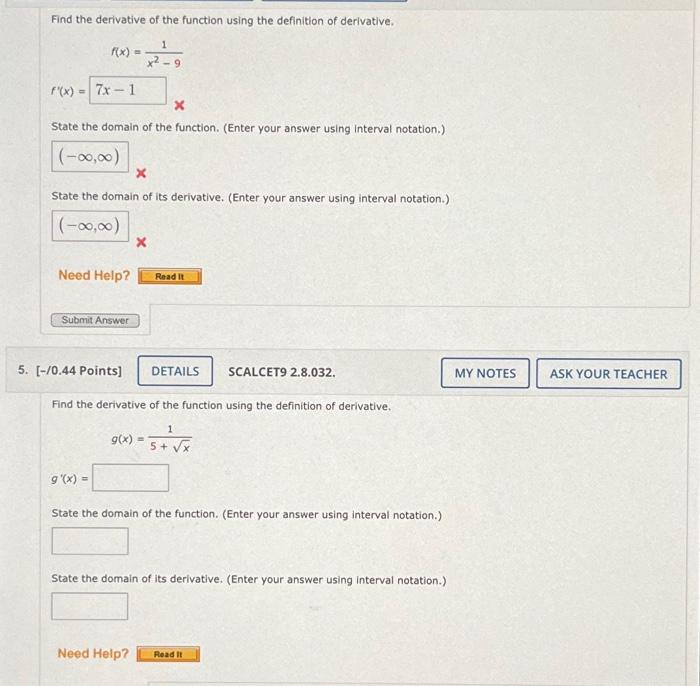 Solved Find the derivative of the function using the | Chegg.com