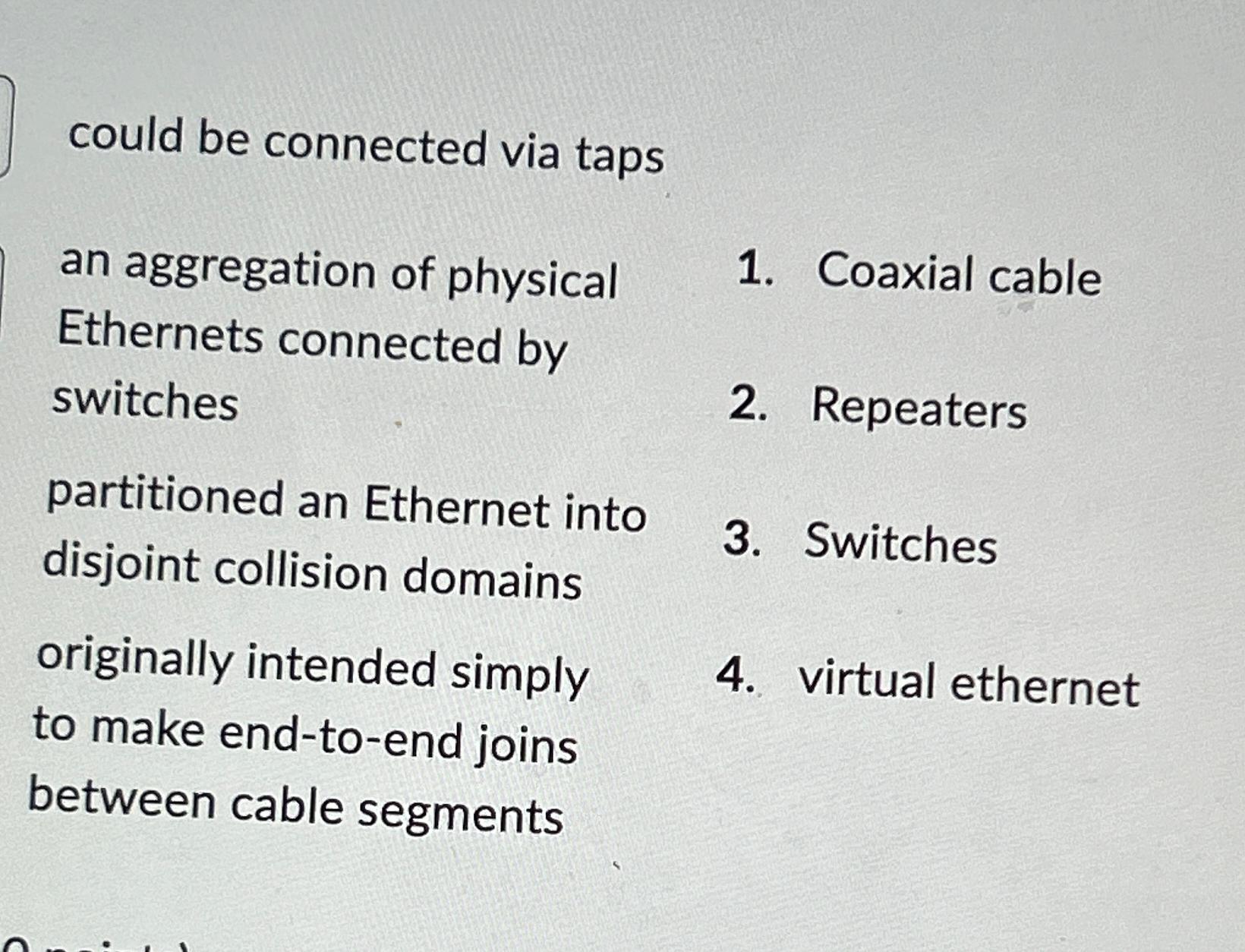 Solved could be connected via tapsan aggregation of | Chegg.com