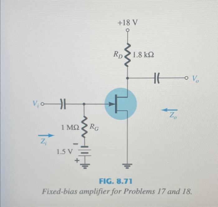 17. Determine Zi,Zo, and Av for the network of Fig. | Chegg.com