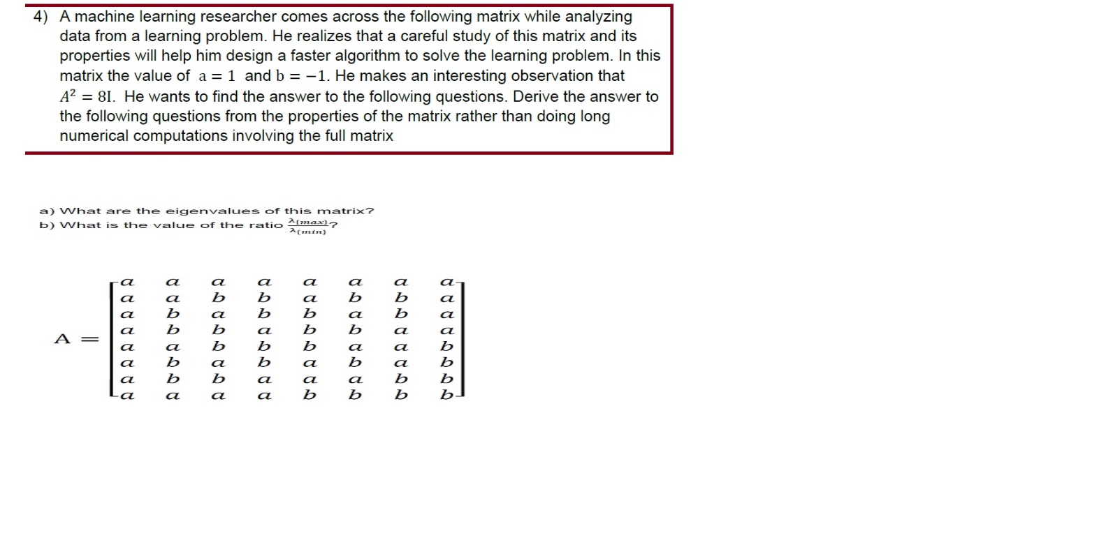 Solved A machine learning researcher comes across the | Chegg.com