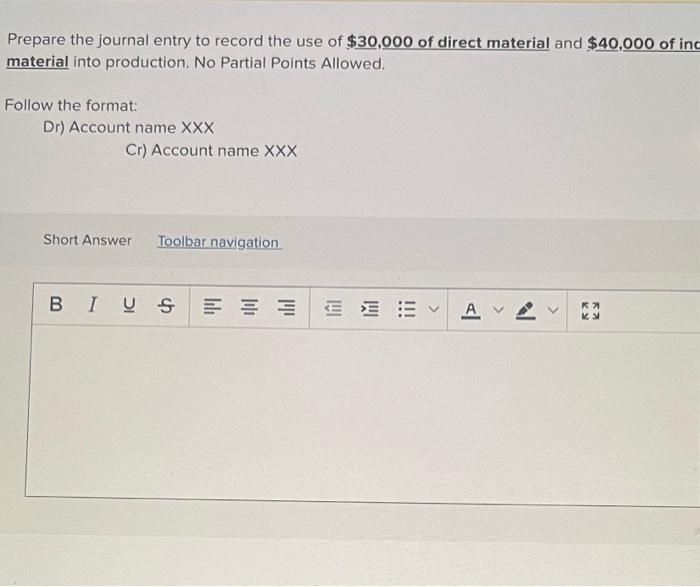 Solved Prepare the journal entry to record the use of | Chegg.com