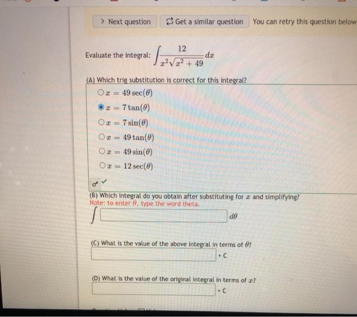 Solved > Next question Get a similar question You can retry | Chegg.com