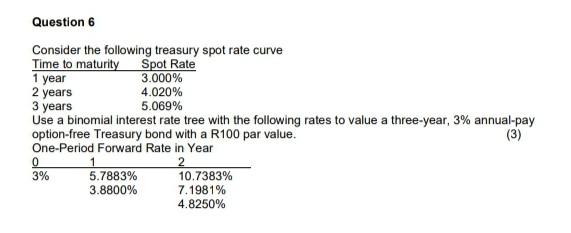 Solved Consider the following treasury spot rate curve Use a | Chegg.com