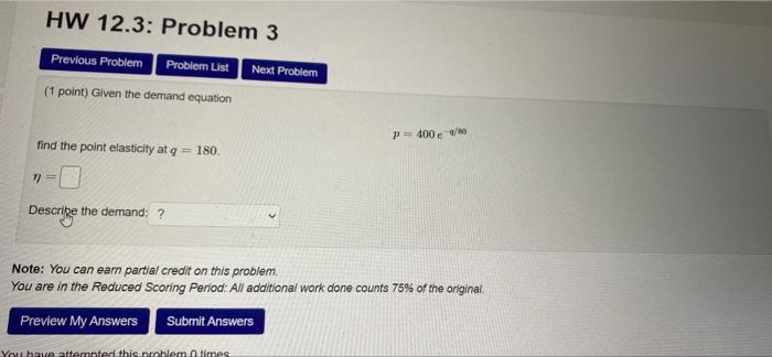 Homework Sets HW 123 Problem 3 User Settings Grades | Chegg.com