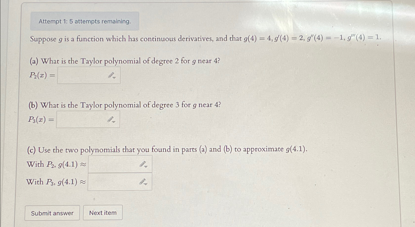 Solved Attempt 1: 5 ﻿attempts remaining.Suppose g ﻿is a | Chegg.com