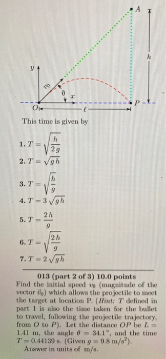 Solved 012 (part 1 of 3) 10.0 points Consider the setup of a | Chegg.com