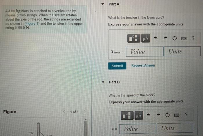 Solved A. 4.00 kg block is attached to a vertical rod by | Chegg.com