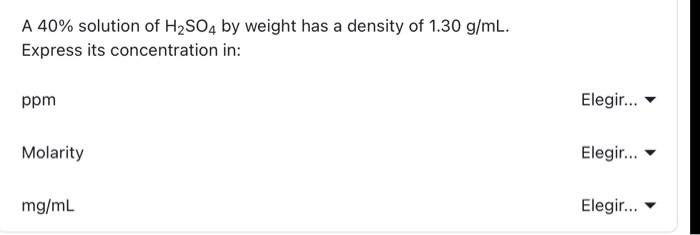 Solved A \40 solution of \\( \\mathrm{H}_{2} | Chegg.com