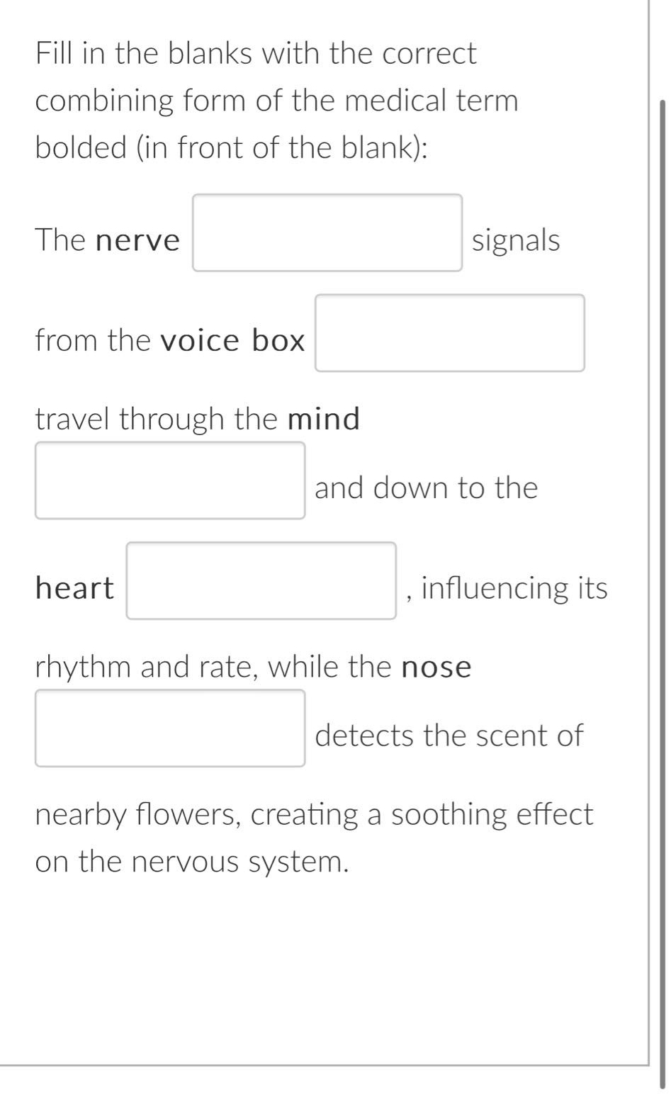 Solved Fill in the blanks with the correct combining form of | Chegg.com