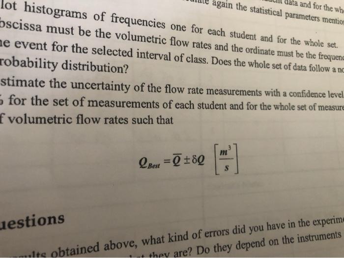 LAB. #1 STATISTICAL ANALYSIS IN THE GAVIMETRIC FLOW | Chegg.com