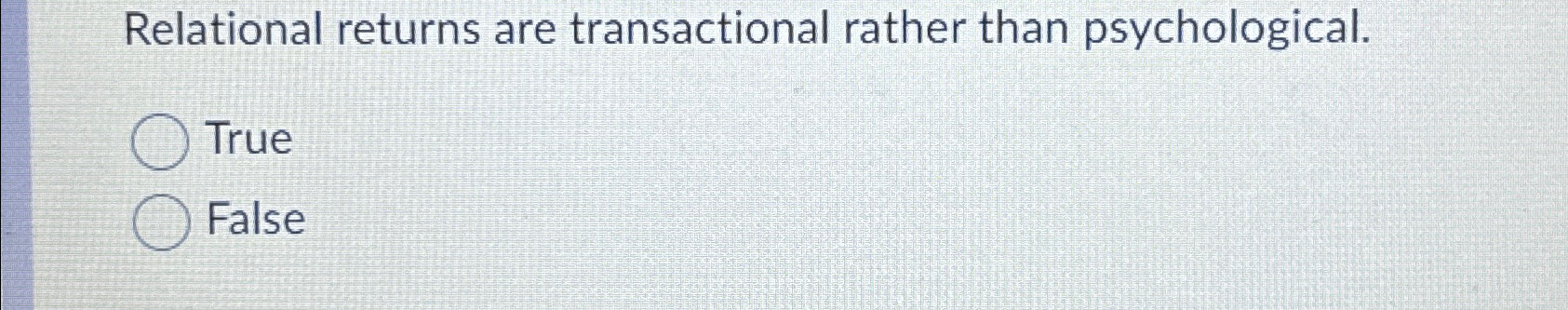 Solved Relational returns are transactional rather than | Chegg.com