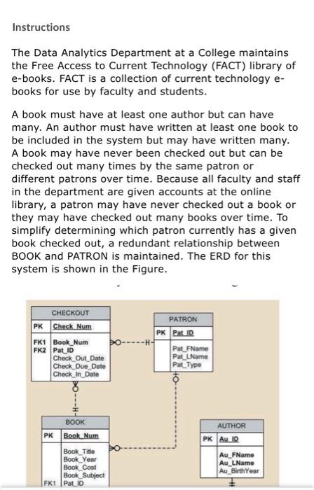 Solved Instructions The Data Analytics Department at a | Chegg.com