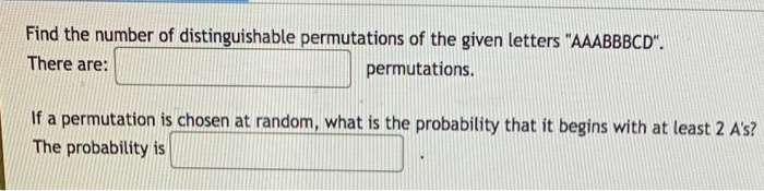 Solved Find The Number Of Distinguishable Permutations Of