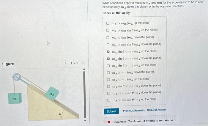 Solved What conditions apply to masses mA and mB for the | Chegg.com
