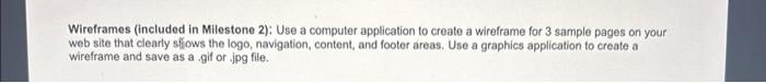 Solved Wireframes (included in Milestone 2): Use a computer | Chegg.com