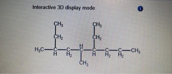 Solved Interactive 3D display mode CH3 H3C-CC-CH H H2 Spell | Chegg.com
