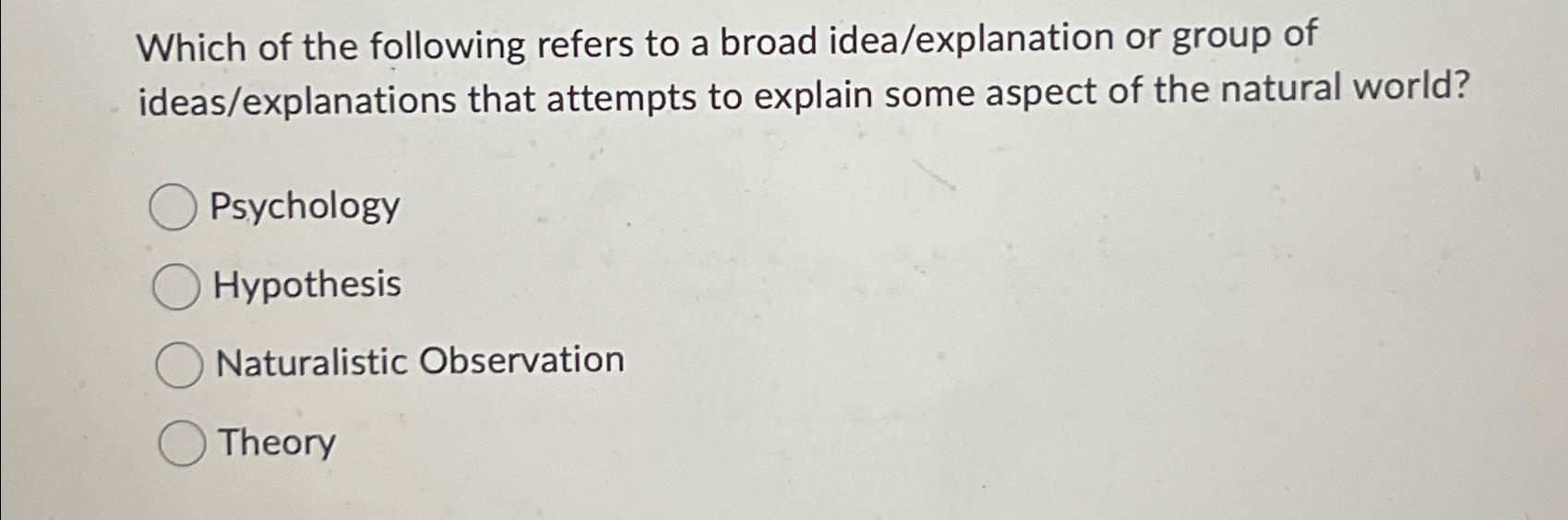 Solved Which of the following refers to a broad | Chegg.com
