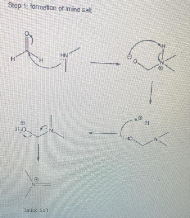 Solved Step 1: formation of imine salt Lminc Salt | Chegg.com