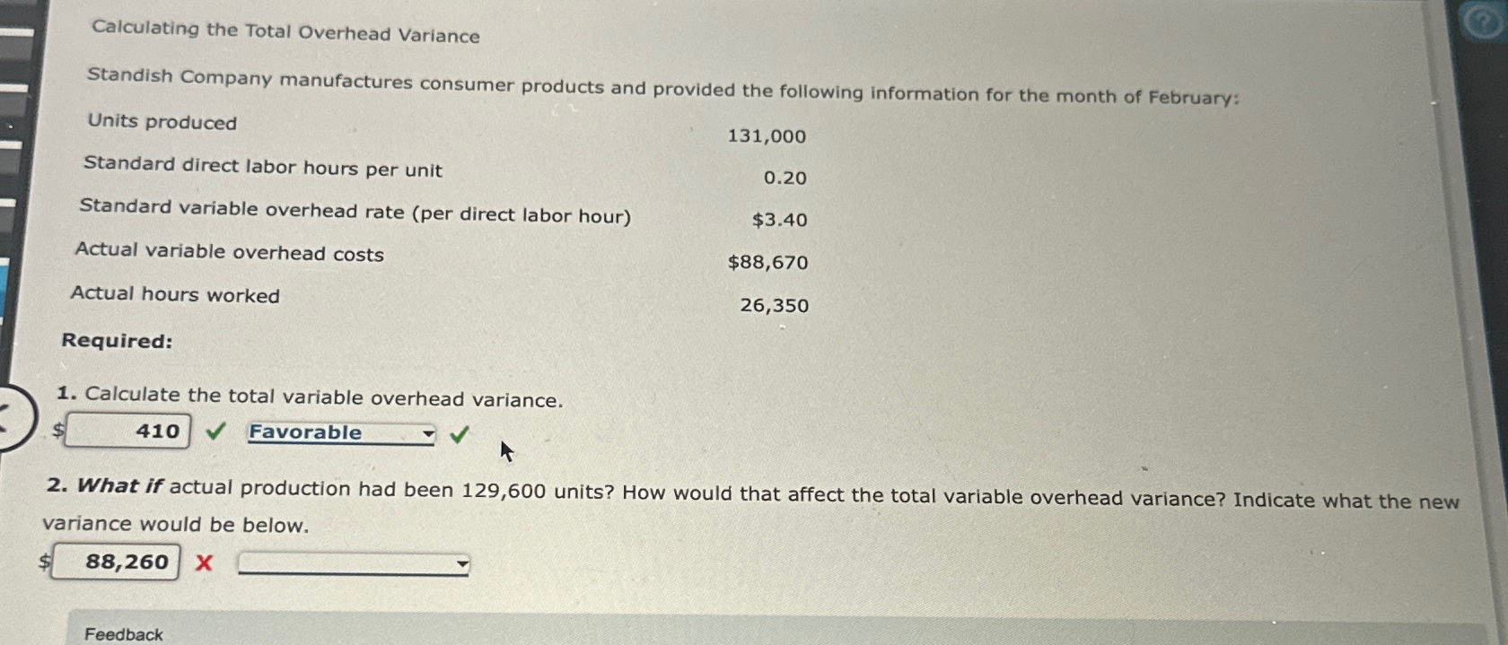 Solved Calculating the Total Overhead VarianceStandish | Chegg.com