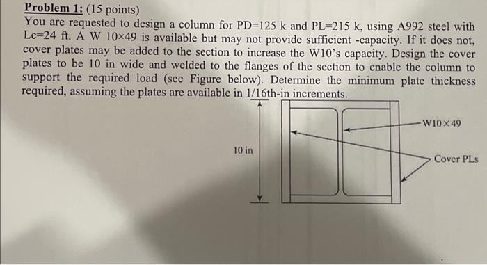 Solved Problem 1: (15 points) You are requested to design a | Chegg.com