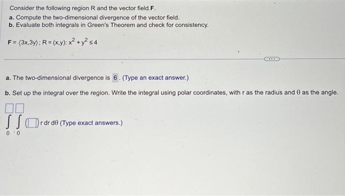 Solved Consider the following region R and the vector field. | Chegg.com