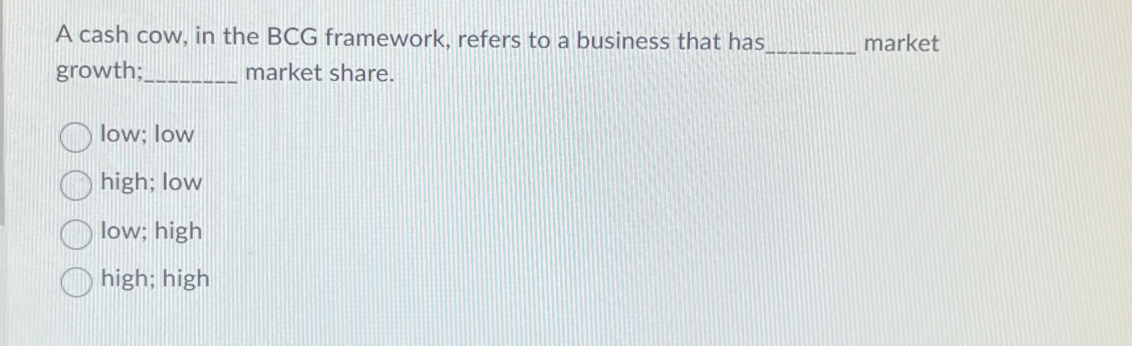 Solved A cash cow, in the BCG framework, refers to a | Chegg.com