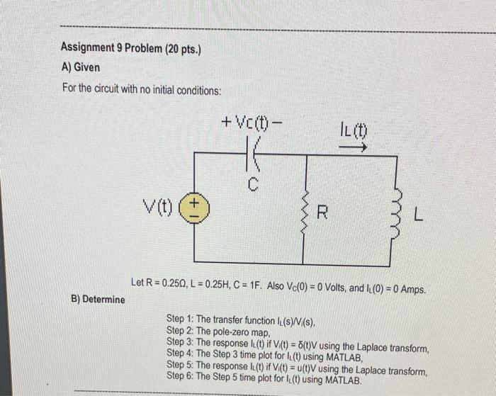 Solved A) Given For the circuit with no initial conditions: | Chegg.com