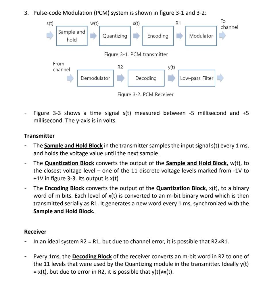 Solved 3. Pulse-code Modulation (PCM) system is shown in | Chegg.com
