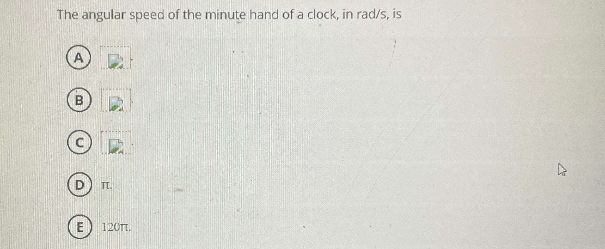 Solved The angular speed of the minute hand of a clock, in | Chegg.com